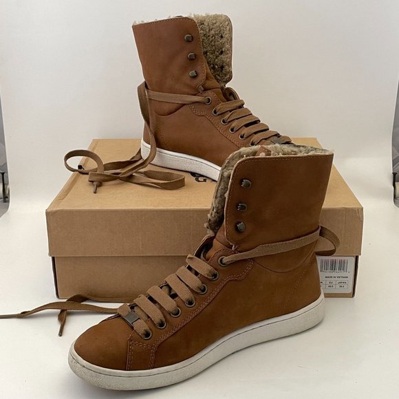 UGG | Shoes | Ugg Womens Chestnut Leather Starlyn Shearling High Top ...